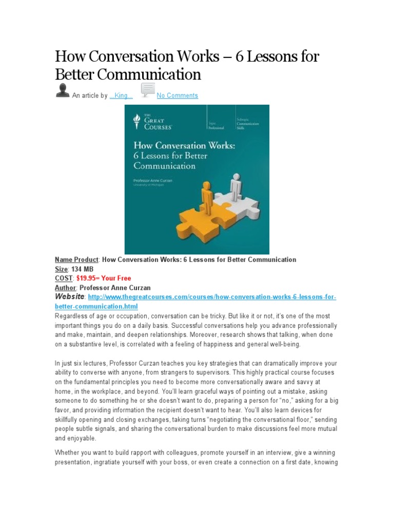 How Conversation Works | PDF | Conversation | Cognitive Science