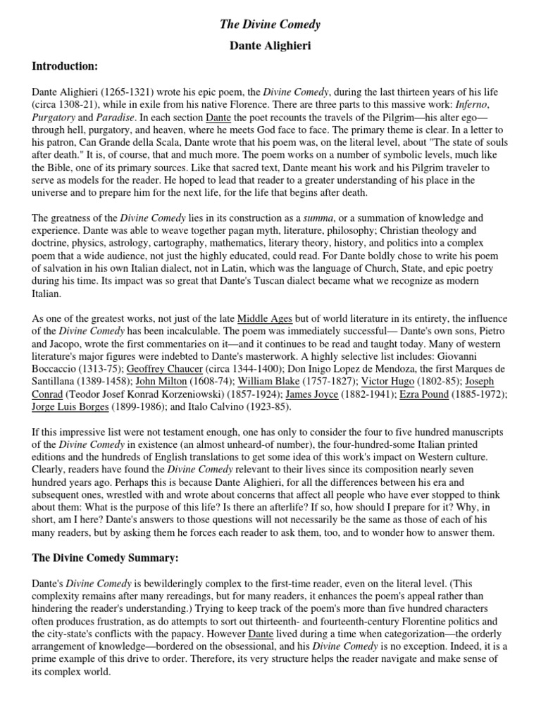 Divine Comedy | PDF | Divine Comedy | Dante Alighieri