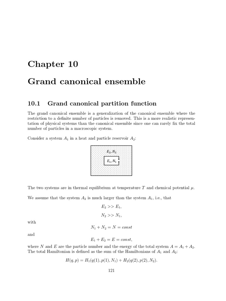 All 1314 Chap10-Grand Canonical Ensemble | PDF | Heat | Classical Mechanics