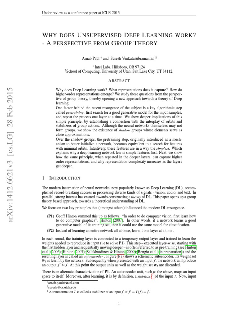 Group Theory Insights on Deep Learning | PDF | Group (Mathematics) | Eigenvalues And Eigenvectors