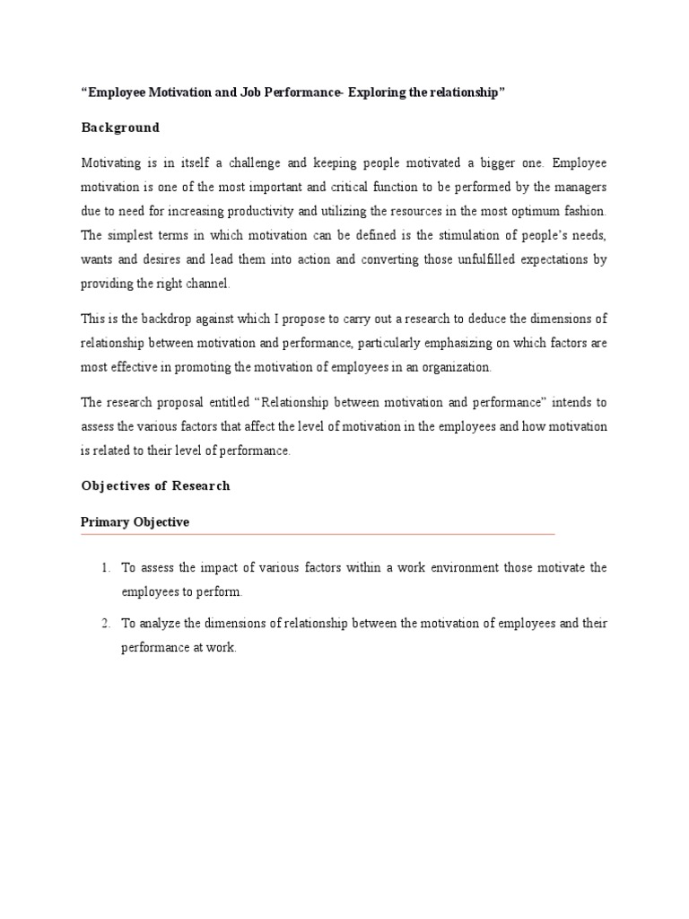 Employee Motivation and Job Performance | Download Free PDF ...