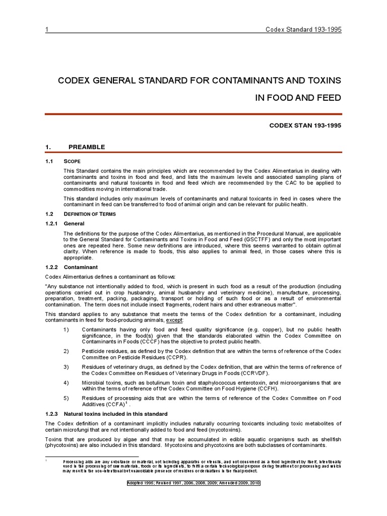 Codex Stan 193-1995 | PDF