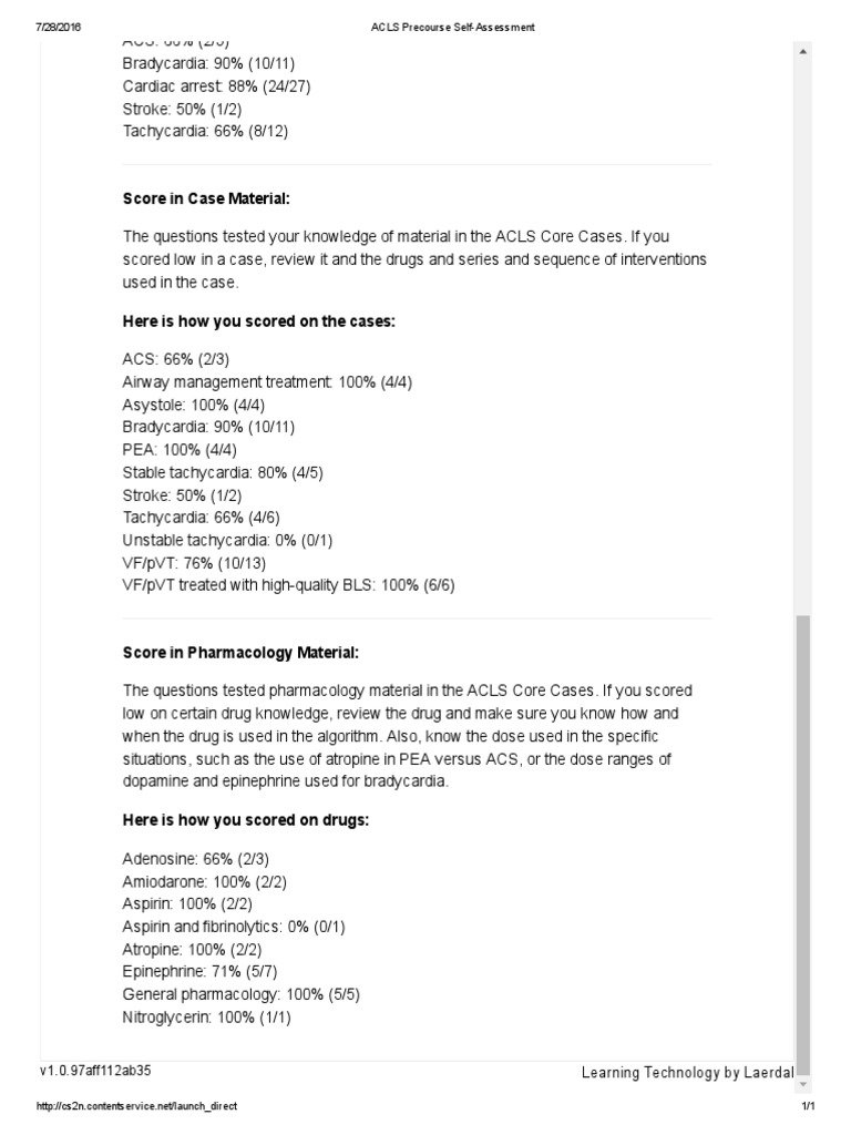 ACLS Precourse Self-Assessment 1