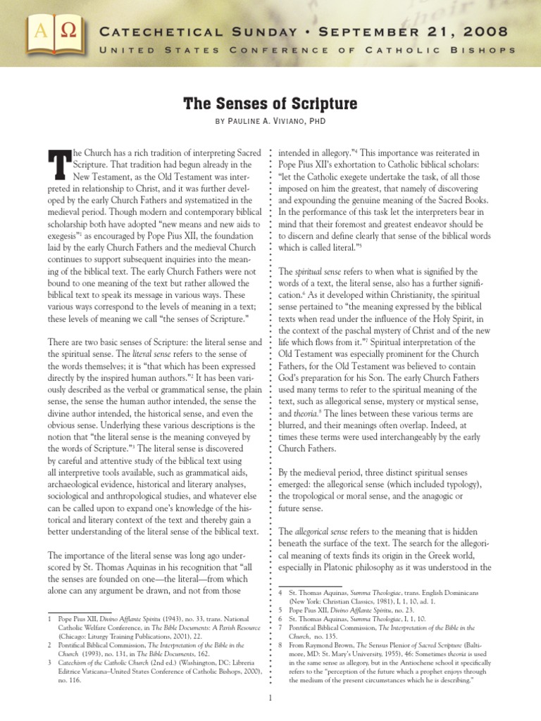 The Senses of Scripture: by Pauline A. Viviano, PHD | PDF | Exegesis ...