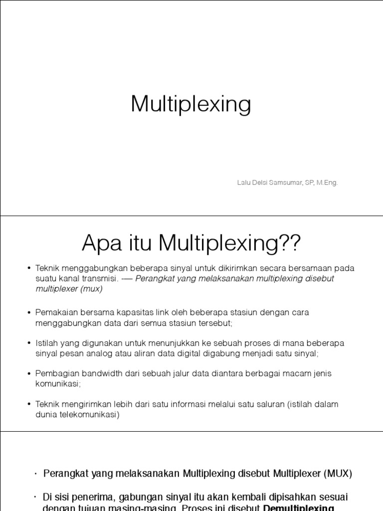 Pertemuan 2 - Multiplexing | PDF | Komputer