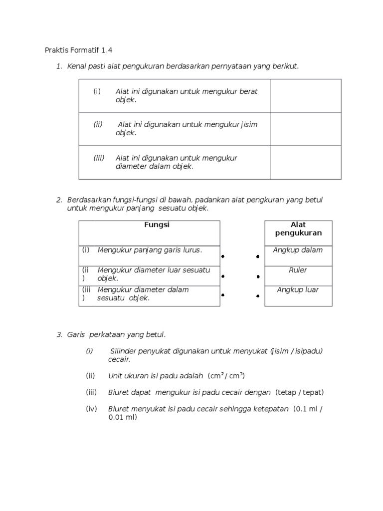 Praktis Formatif 1.4 | PDF