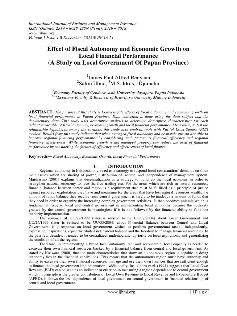 Fical Autonomy | PDF | Fiscal Policy | Economic Growth