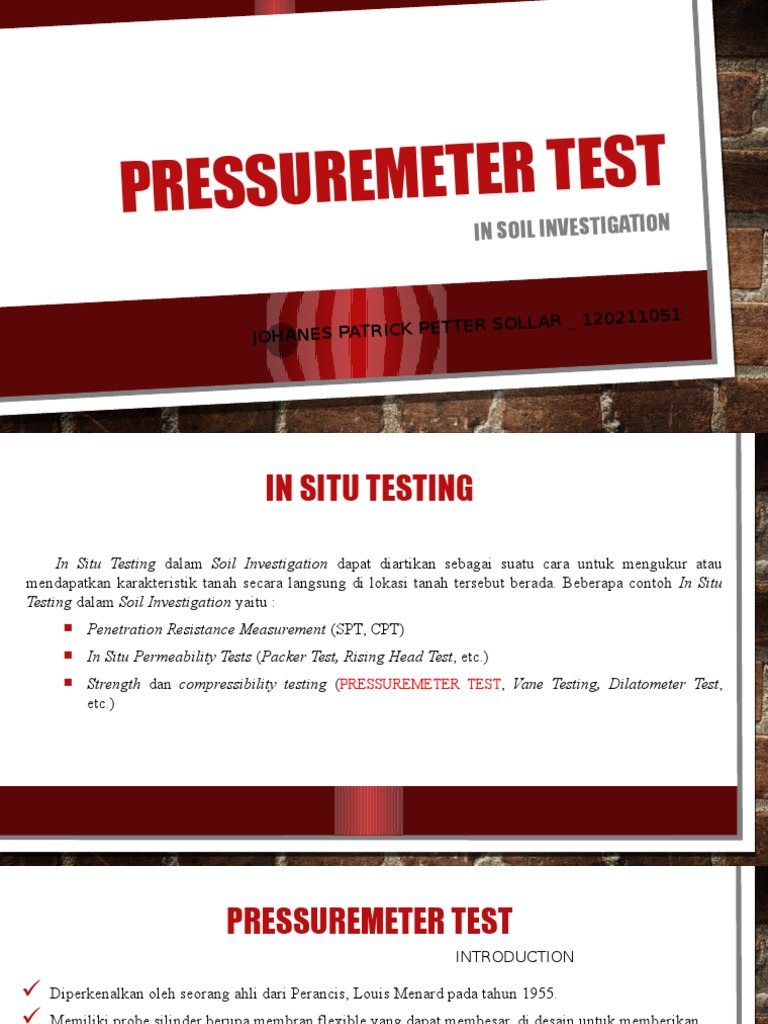 Pressuremeter Test | PDF