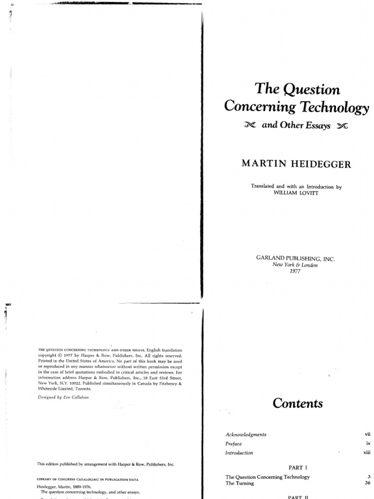 (Heidegger) The Question Concerning Technology | PDF