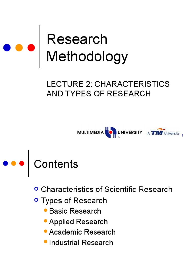 Research Methodology: Lecture 2: Characteristics And Types Of Research ...