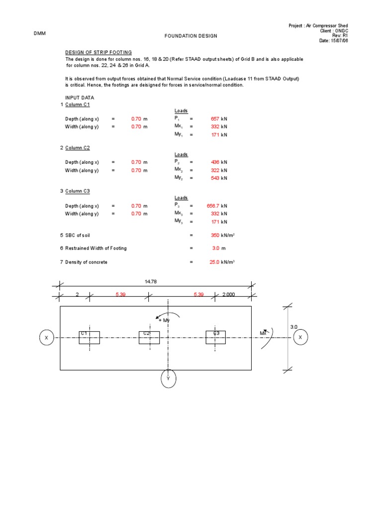 Foundation Design for Air Compressor Shed Columns | PDF | Chemical ...