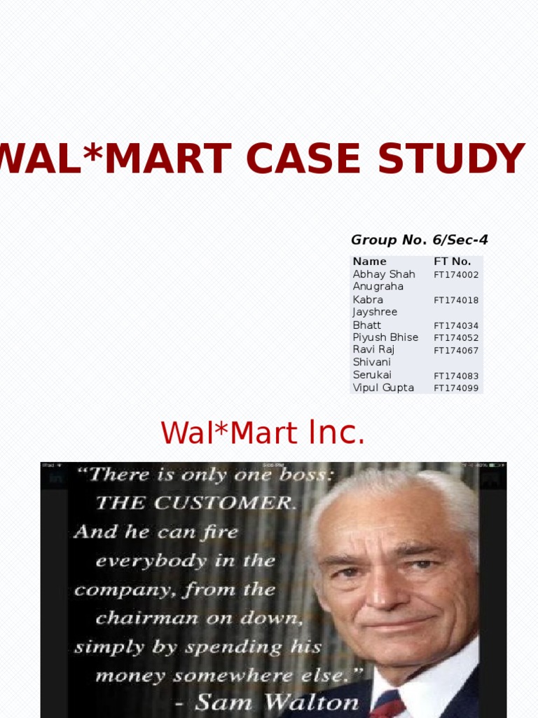 Walmart Case Study - Final | PDF | Walmart | Retail
