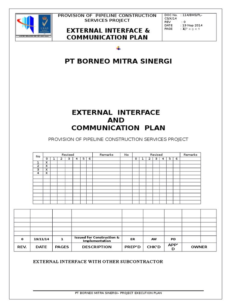 Pipeline Construction Communication Plan | PDF