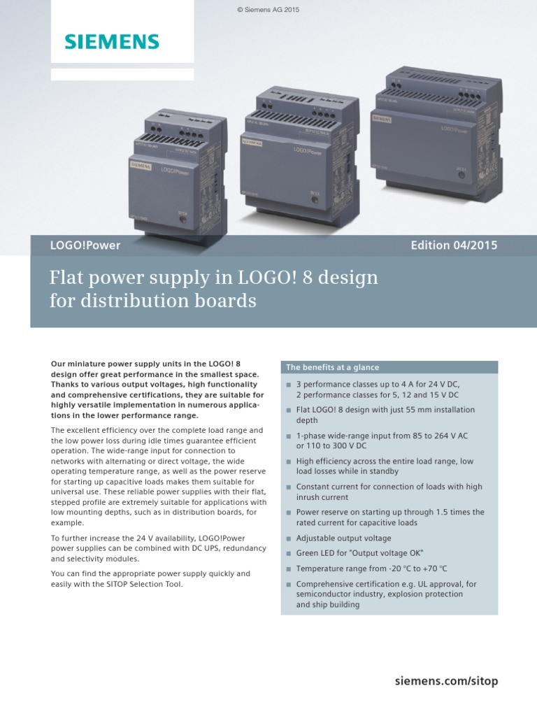 Flat Power Supply in LOGO! 8 Design For Distribution Boards | PDF ...