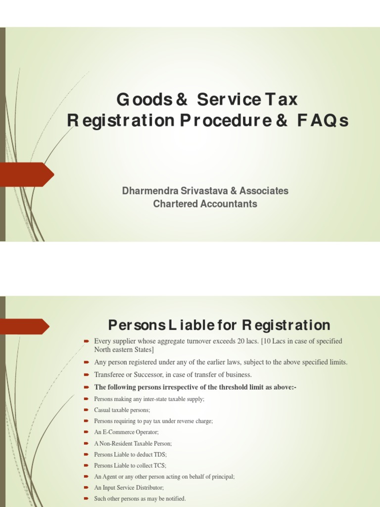GST Registration Procedure and FAQs | PDF | Value Added Tax | Taxes