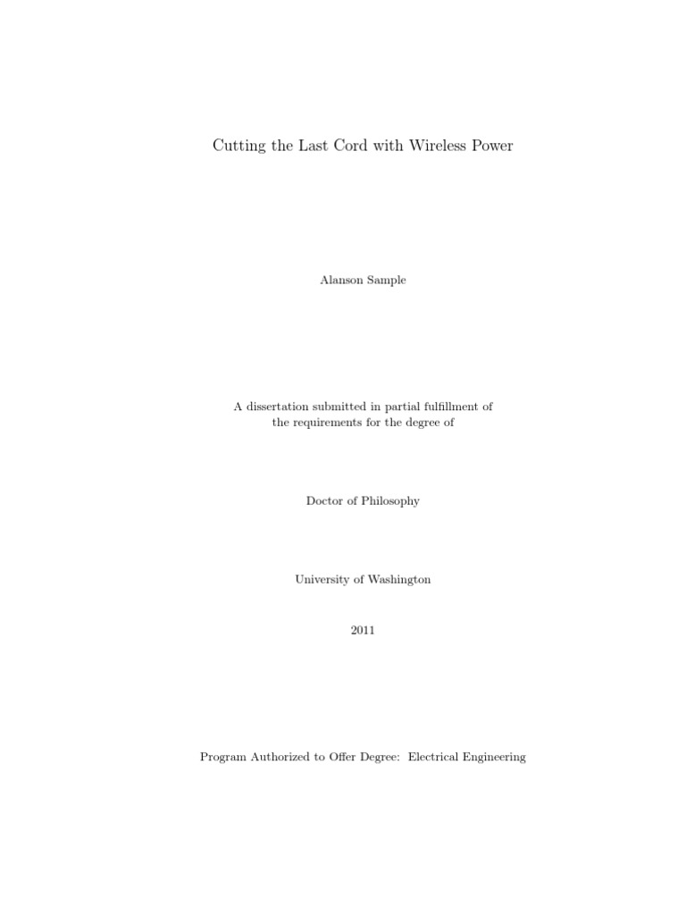 2011 - Alanson Sample - Cutting The Last Cord With Wireless Power | PDF ...