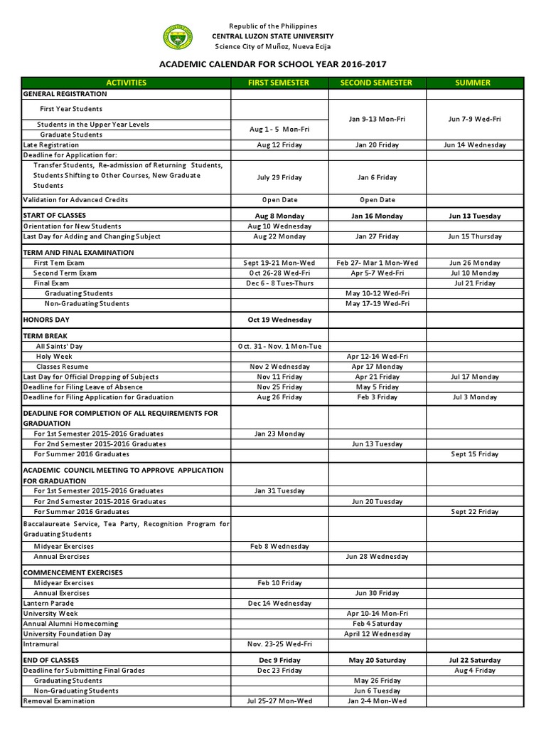 UMass Academic Calendar 2016-2017 | PDF | Academic Term | Postgraduate ...
