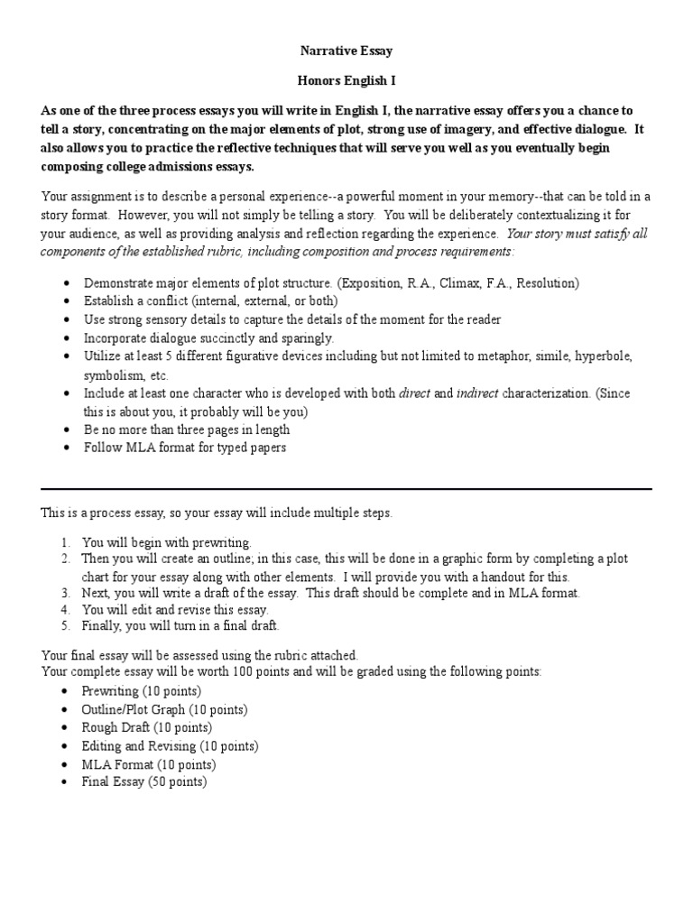 Narrative Essay Writing Guide | PDF | Language Arts & Discipline