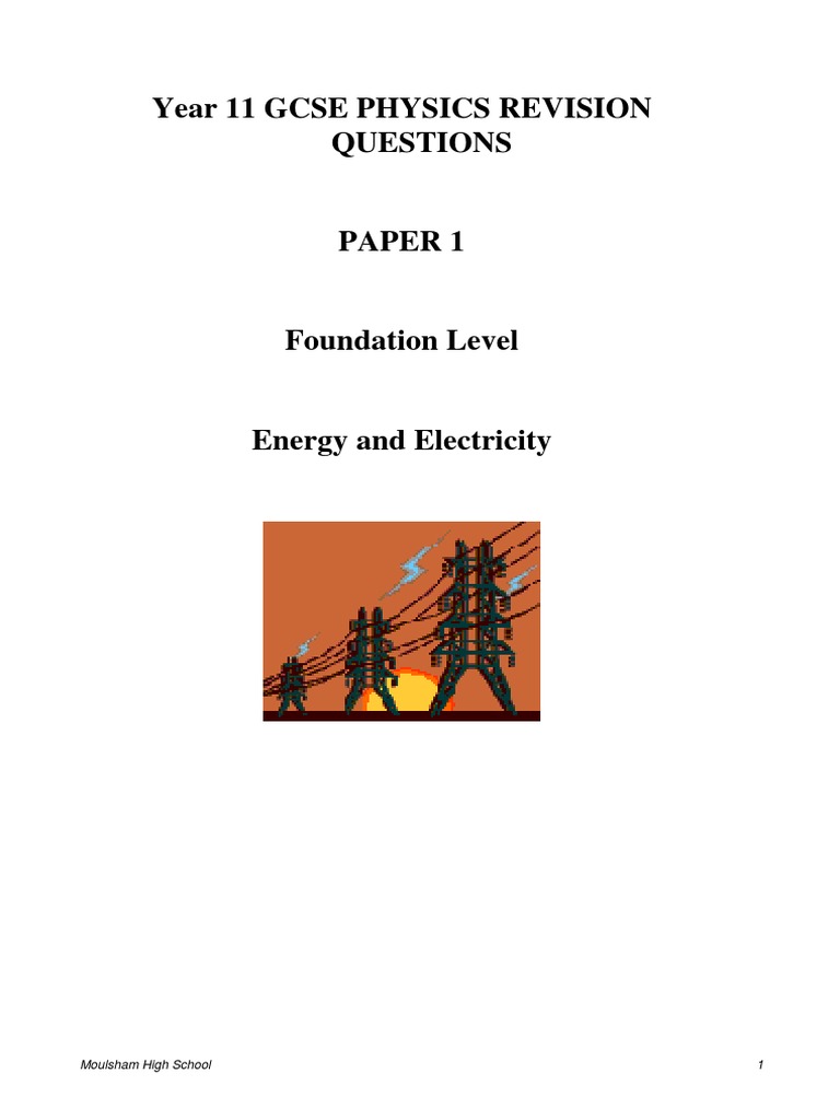 Year 11 GCSE Physics: Electricity Revision | PDF | Watt | Insulator ...
