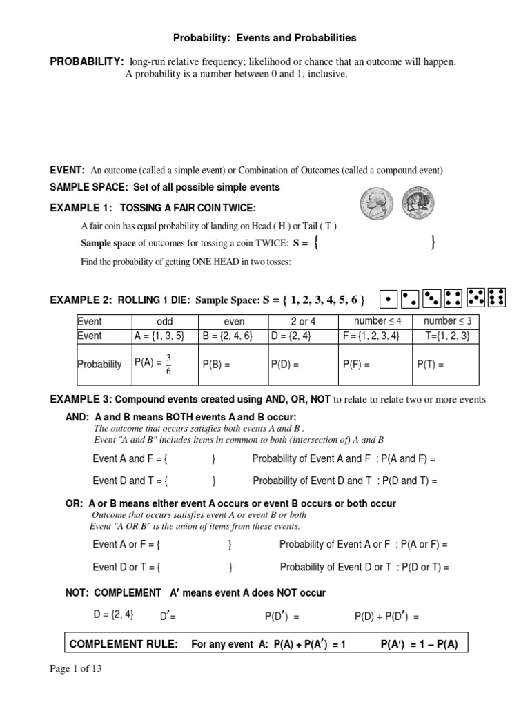 Probability and Events Guide | PDF | Probability | Literacy
