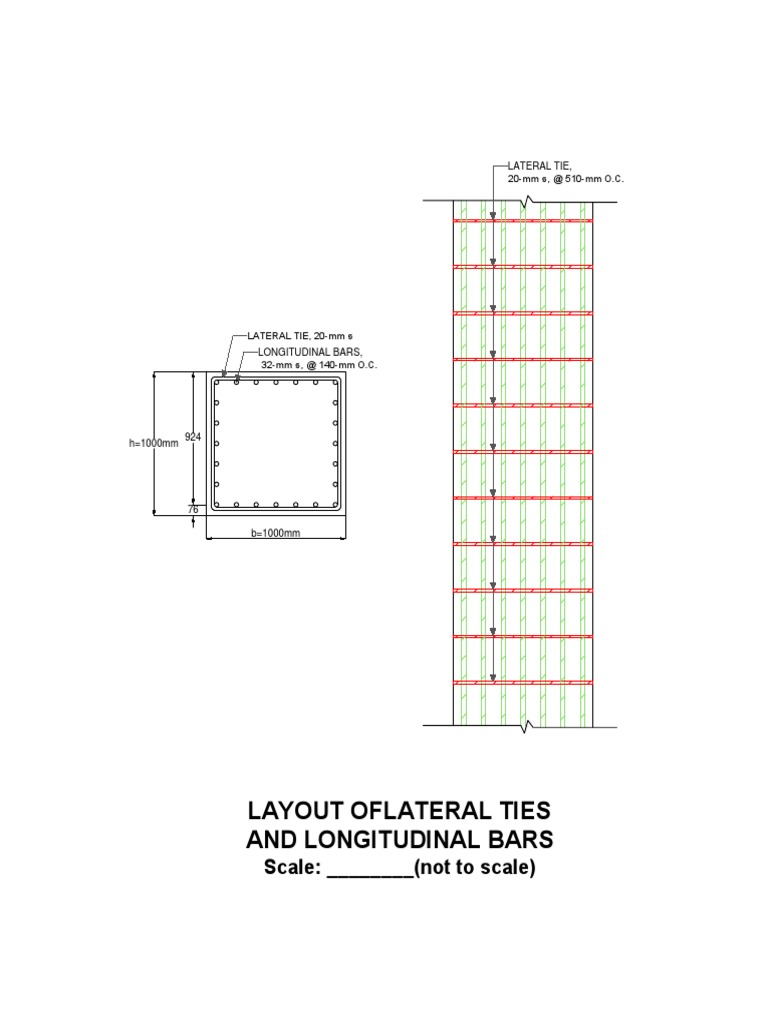 Layout Oflateral Ties and Longitudinal Bars: Scale: - (Not To Scale) | PDF