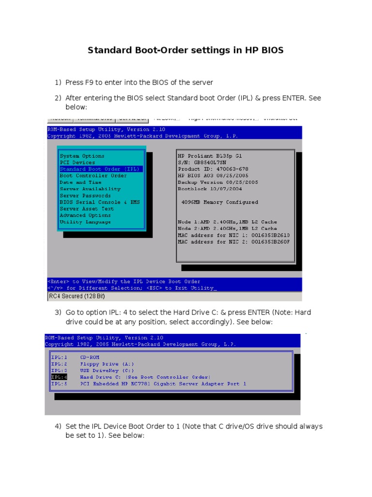 Boot Controller Order | PDF | Booting | Bios