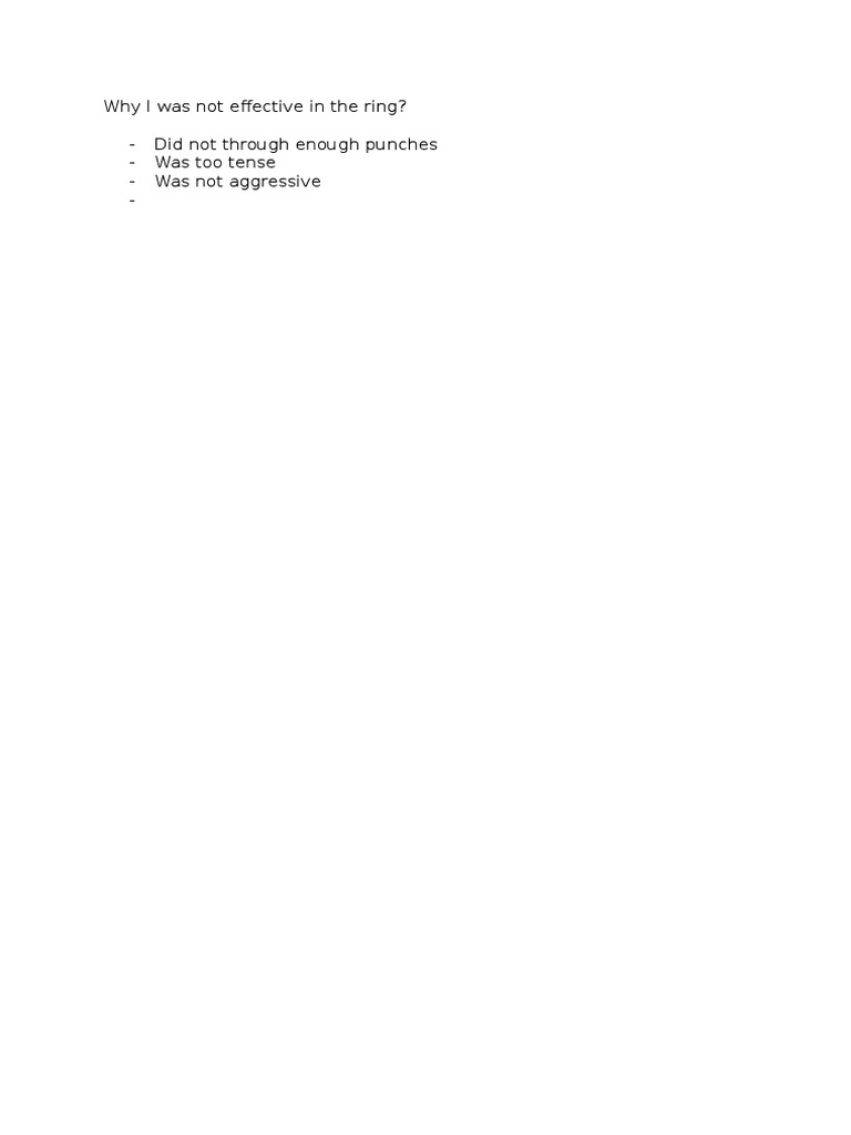 Why I Was Not Effective in The Ring | PDF