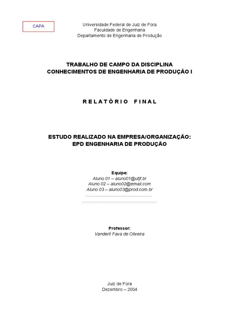 Modelo de Relatório | Methodology | Engineering