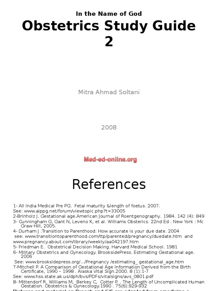 Obstetrics Study Guide 2: in The Name of God | PDF | Pregnancy | Uterus