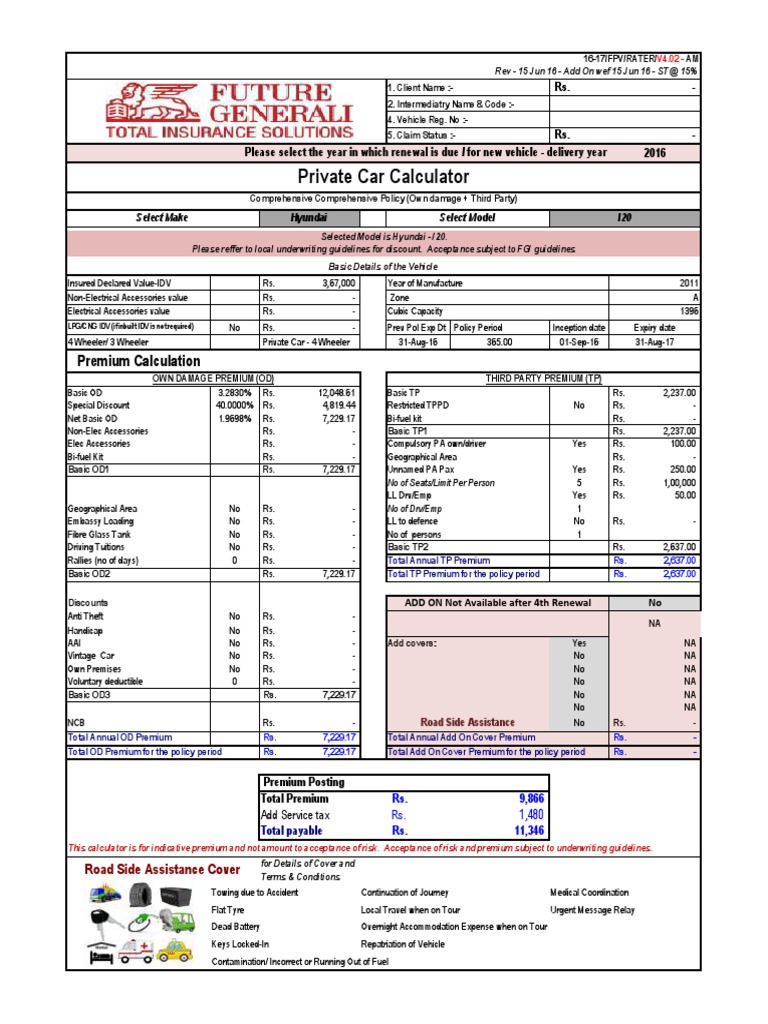 Future Quote For Hyundai I20 Normal - Niren Patel | PDF | Insurance | Vehicles