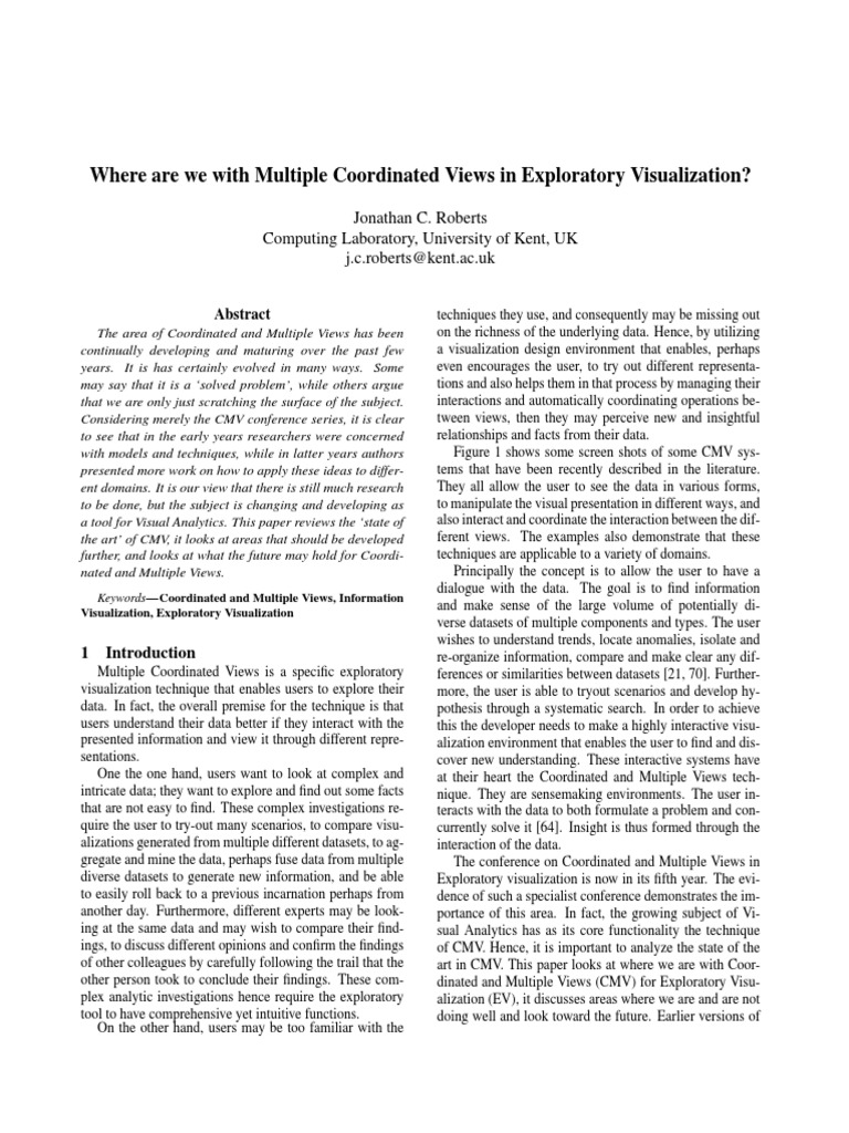 Where Are We With Multiple Coordinated Views in Exploratory Visualization? | PDF | Model–View ...