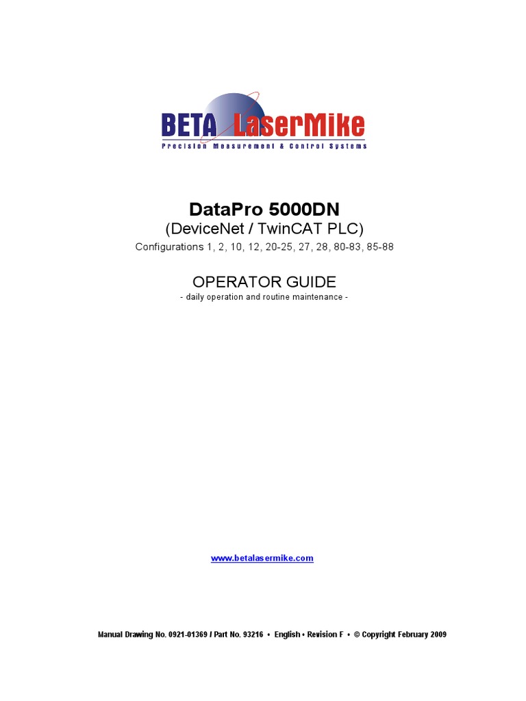 DataPro 5000DN English Guide RevF | PDF | Login | Angle