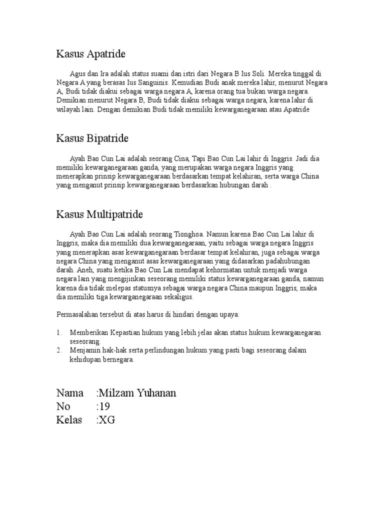 Kasus Apatride | PDF | Ilmu Sosial