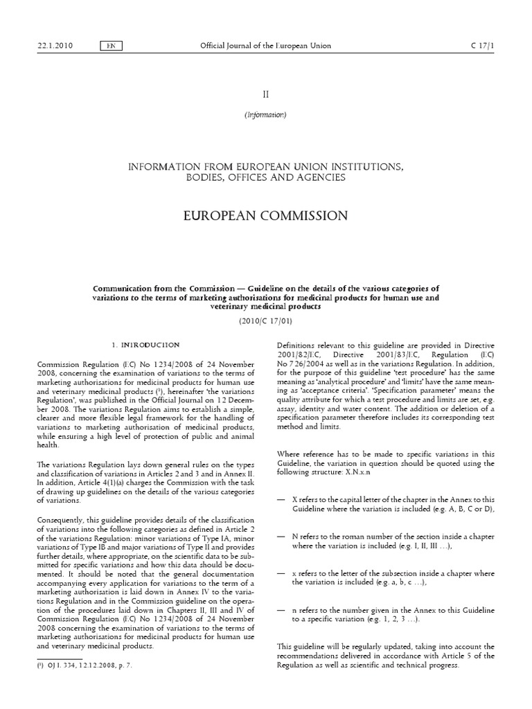 Variations Regulation | PDF | Pharmaceutical | Chemicals