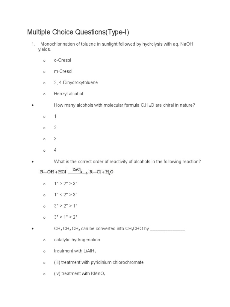 Multiple Choice Questions(Type-I)