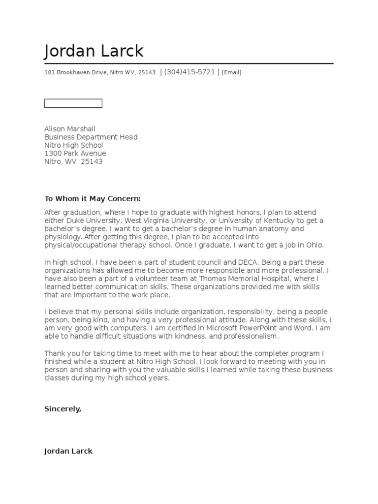 Letter of Introduction | PDF