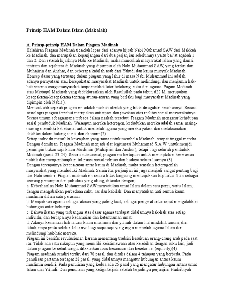 Prinsip HAM Dalam Islam | PDF