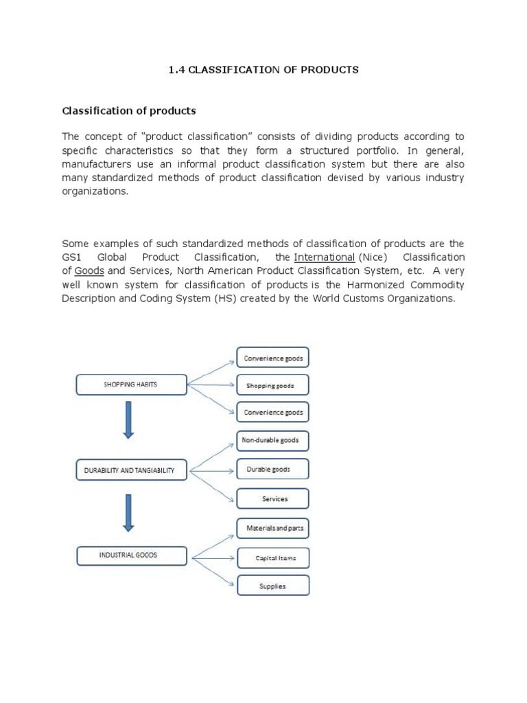 1.4 Classification of Product | PDF | Statistical Classification ...