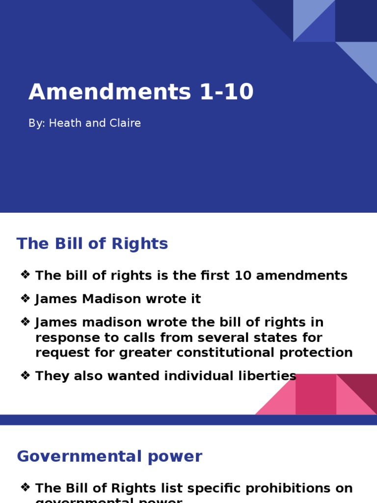 Amedment 1-10 Heath and Claire | PDF | United States Bill Of Rights ...
