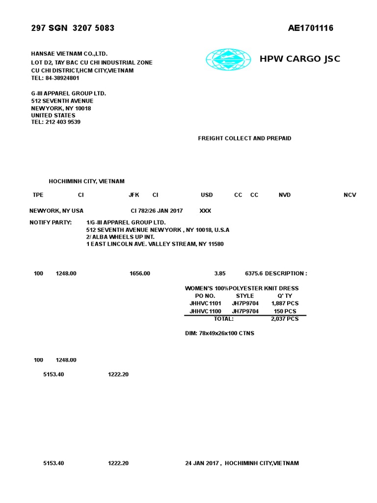 Hawb Hansae | PDF | Ho Chi Minh City | Plastic