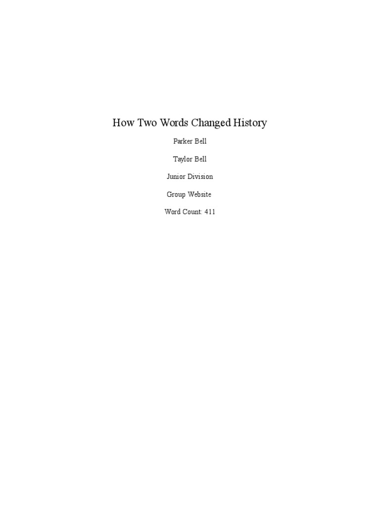 History Fair Process Paper | PDF