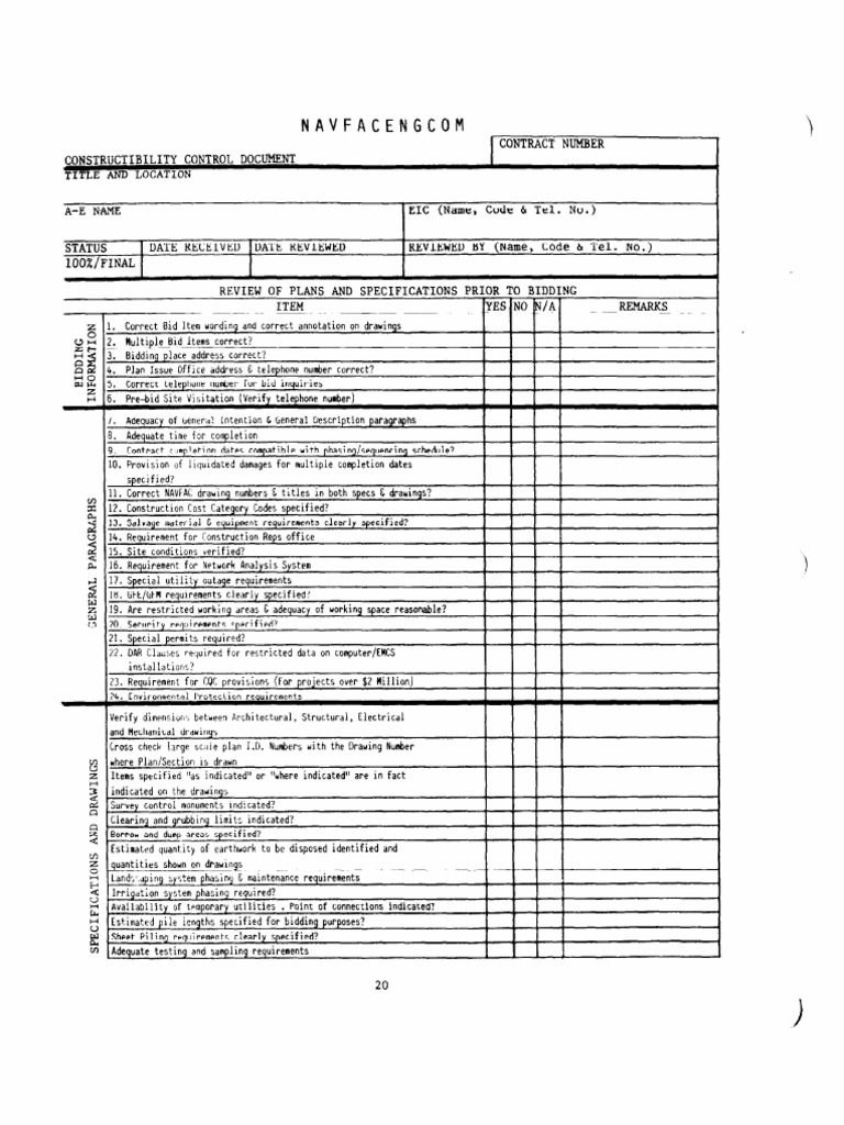 Constructibility Checklist | PDF | Specification (Technical Standard ...