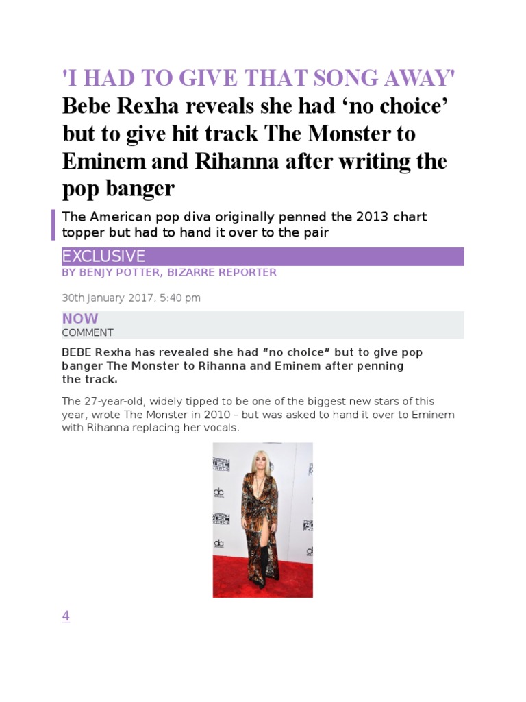 Bebe Rexha | PDF | Art