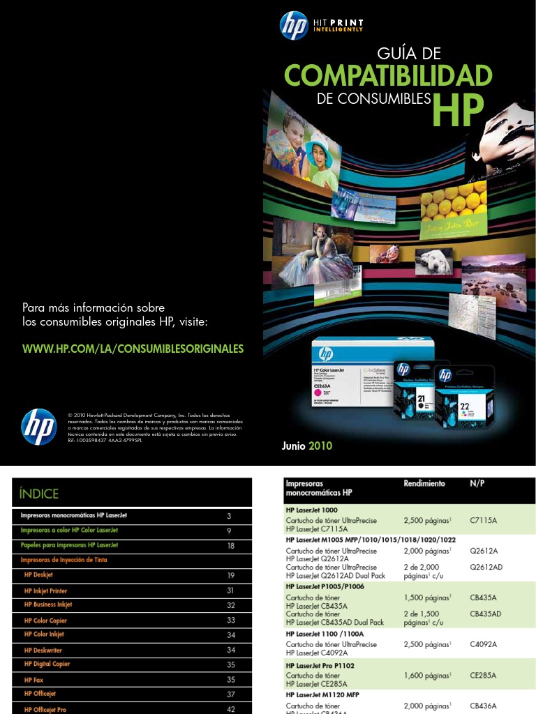 Guía de Compatibilidad de Cartuchos HP | PDF | Tinta | Hewlett Packard