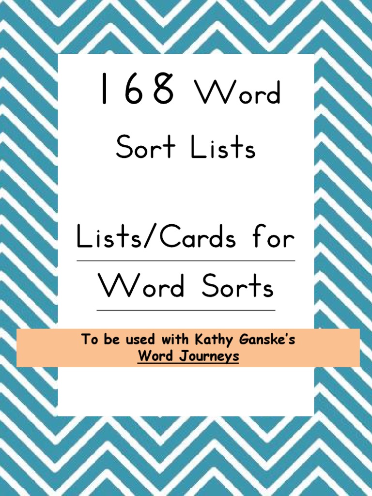 Word Sorts - Word Journeys | PDF | Phonology | Linguistics