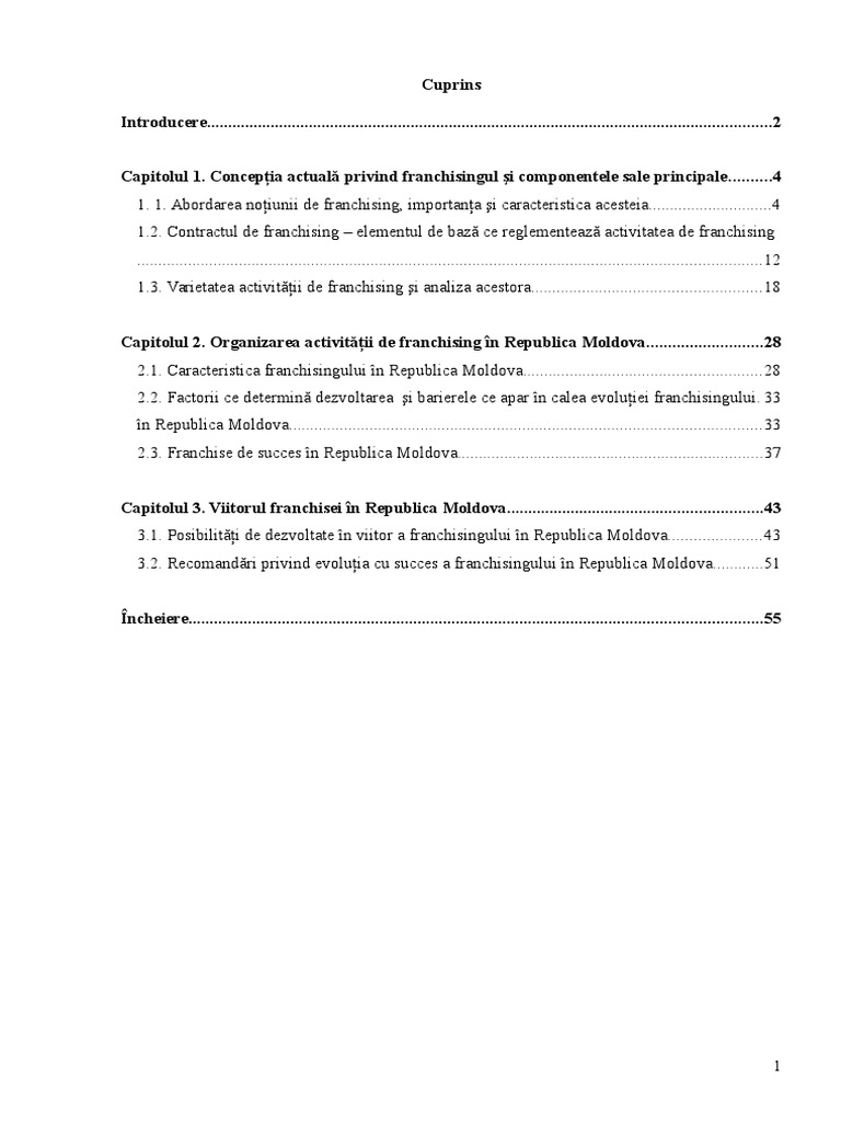 Proiect - Franchisa | PDF