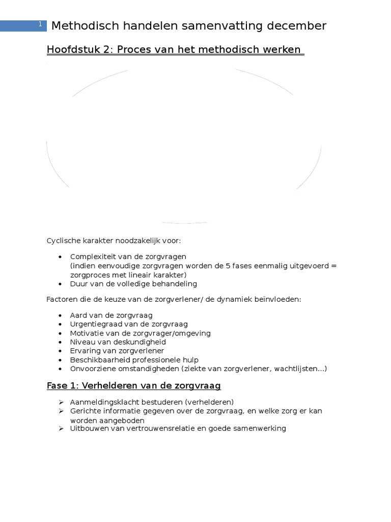 Methodisch Handelen Samenvatting | PDF
