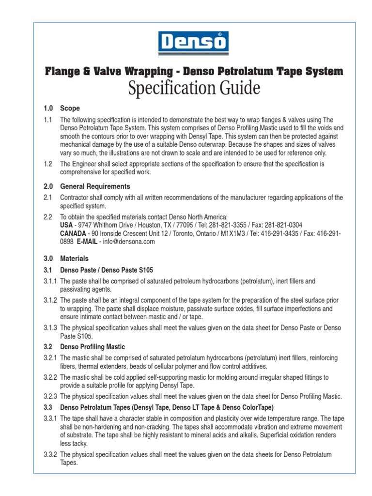 Denso Flange & Valve Wrapping Guide | PDF | Specification (Technical ...