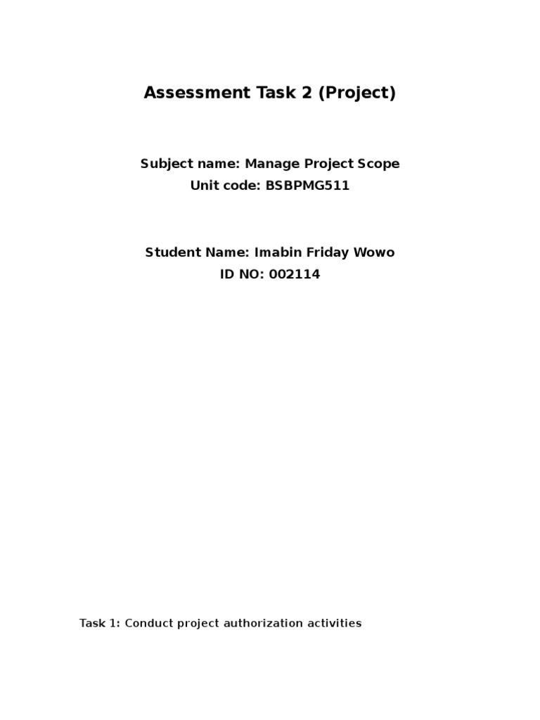 BSBPMG511 Assessment Task 2 | PDF | Project Management | Production And Manufacturing