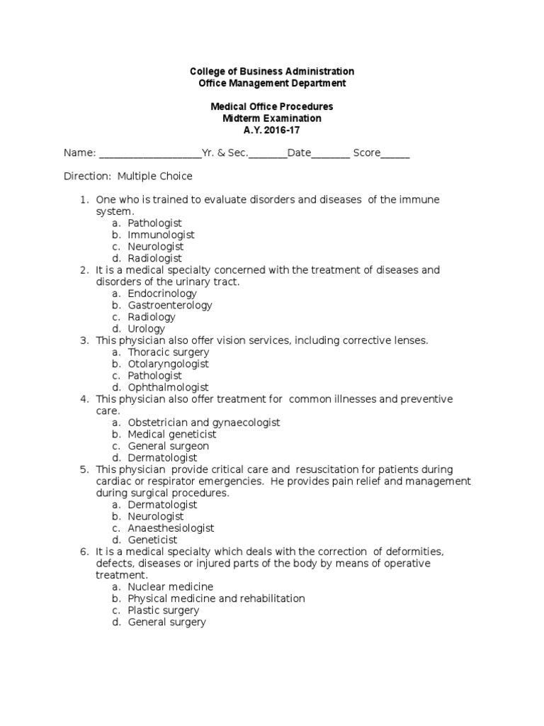Midterm Exam, MOP | PDF